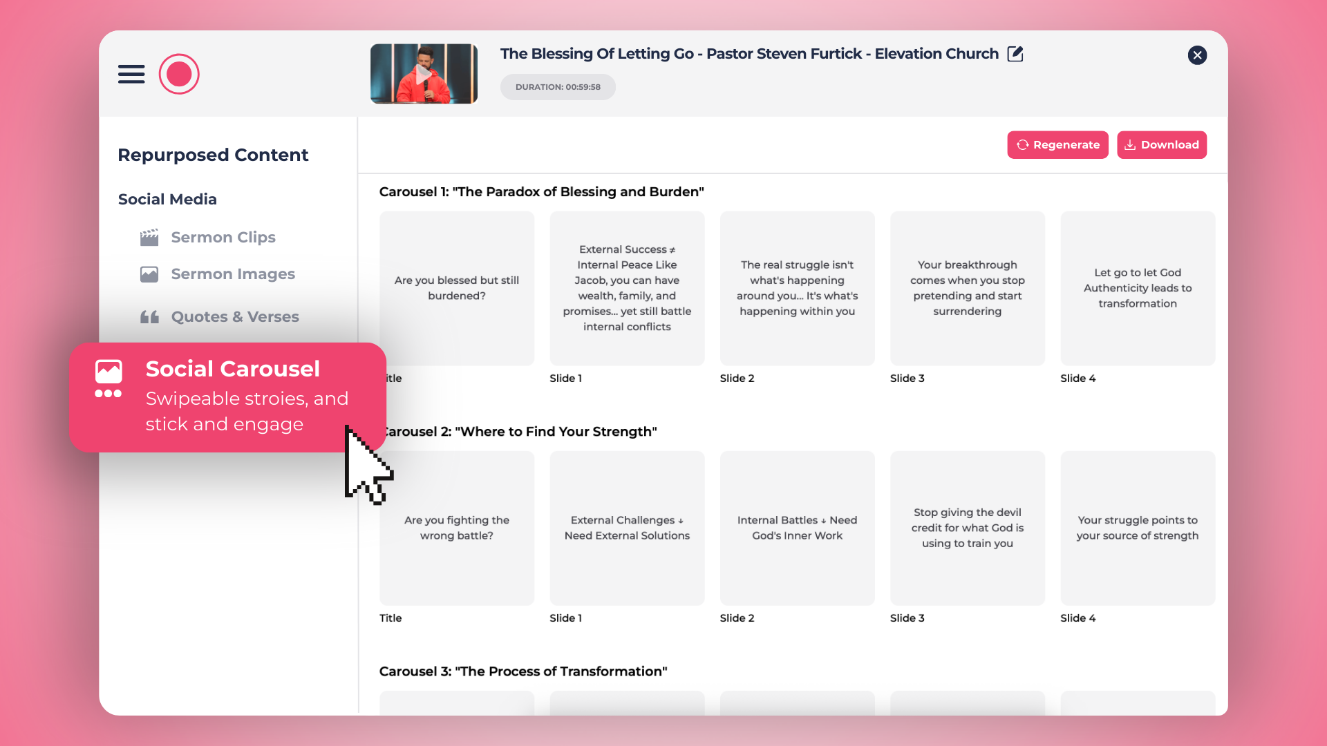 How to Turn Sermons into Carousels for Church Social Media Posts - Sermon Shots